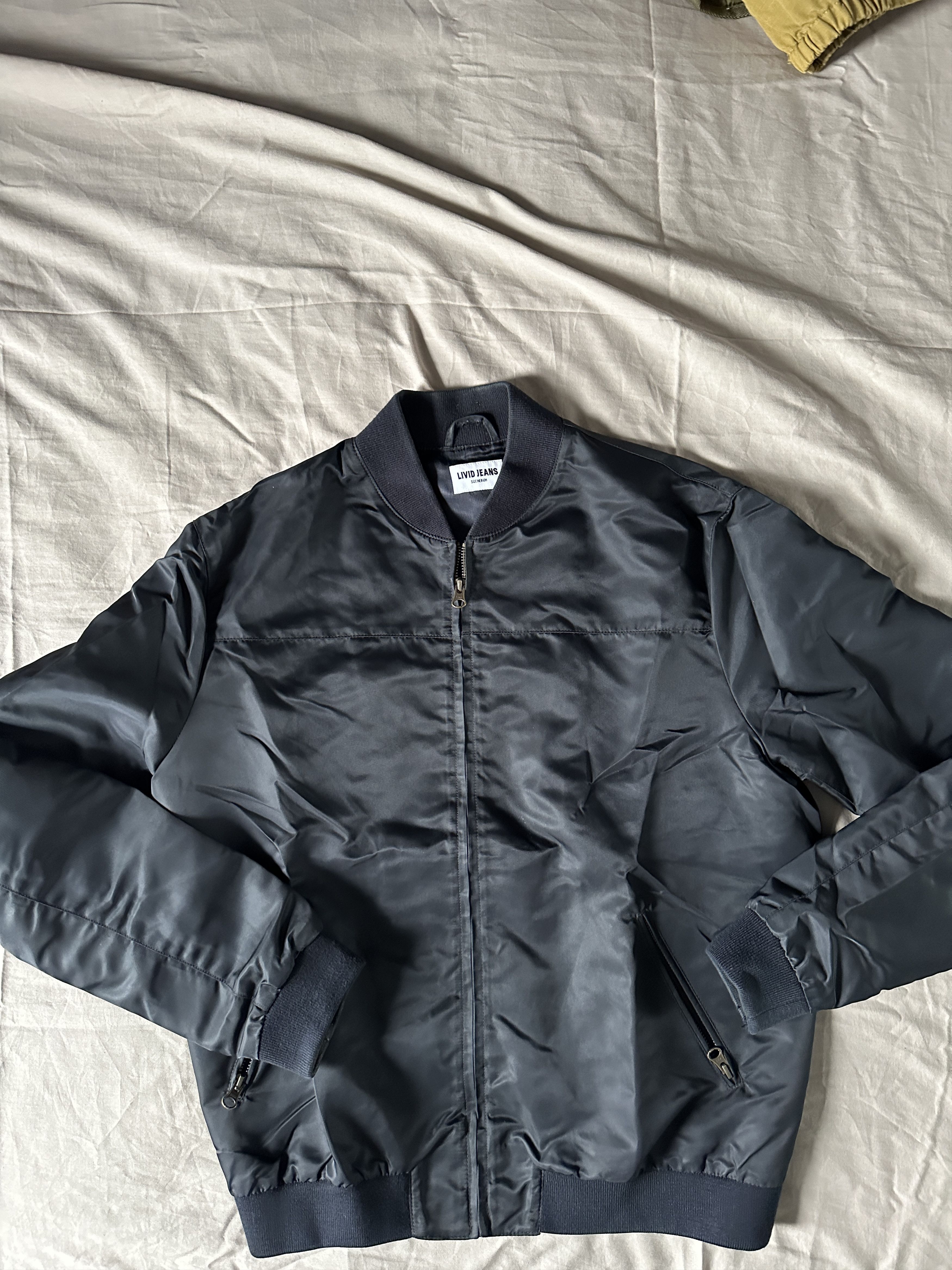 Livid Jeans Nylon Bomber Navy Blue Japanese Fabric Livid | Grailed