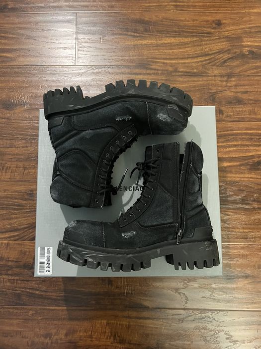 Balenciaga Balenciaga Distressed Canvas Strike Boots 39 | Grailed