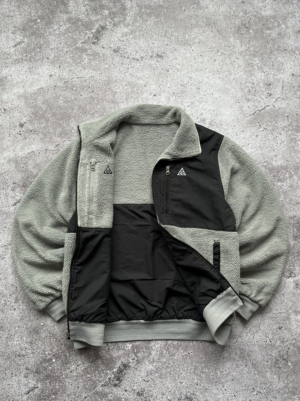 Nike Vintage Nike ACG Bilateral Nylon Fleece Sherpa Jacket Rare | Grailed