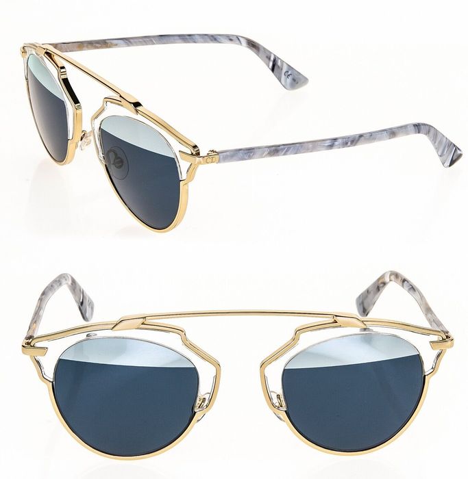 Dior CHRISTIAN DIOR SOREAL Gold Marble Blue Sunglasses DIORSOREAL | Grailed