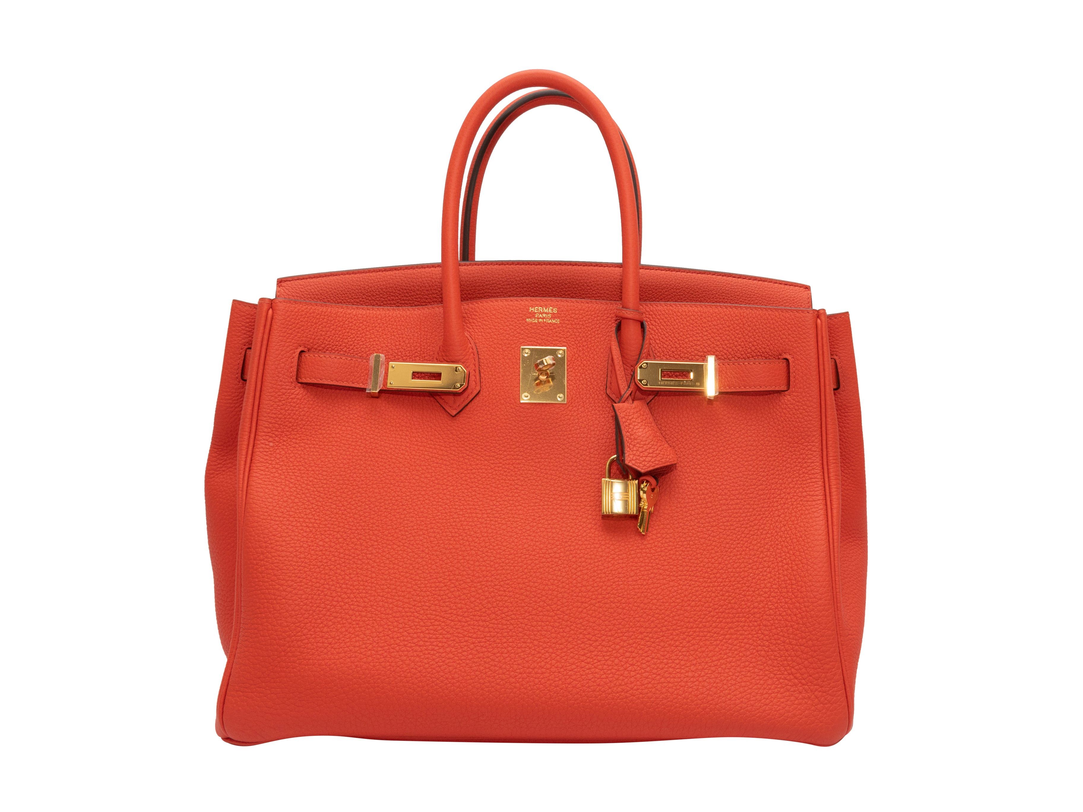 Hermes Red Capucine Togo 35 Birkin Bag | Grailed