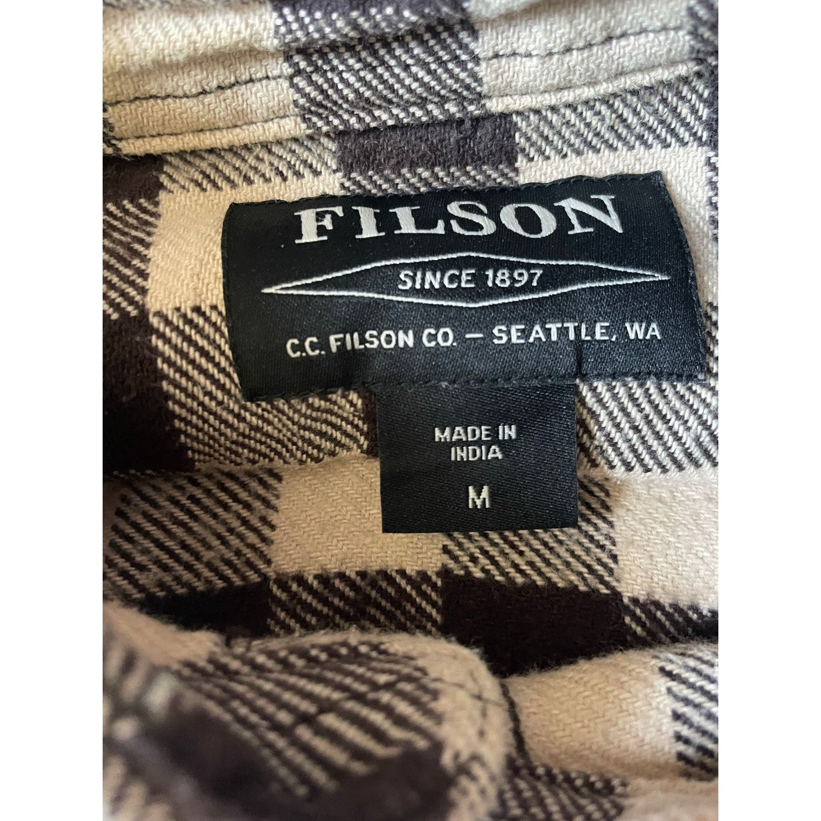 Filson Filson Heavy Cotton Flannel in Black and Cream Check Print | Grailed