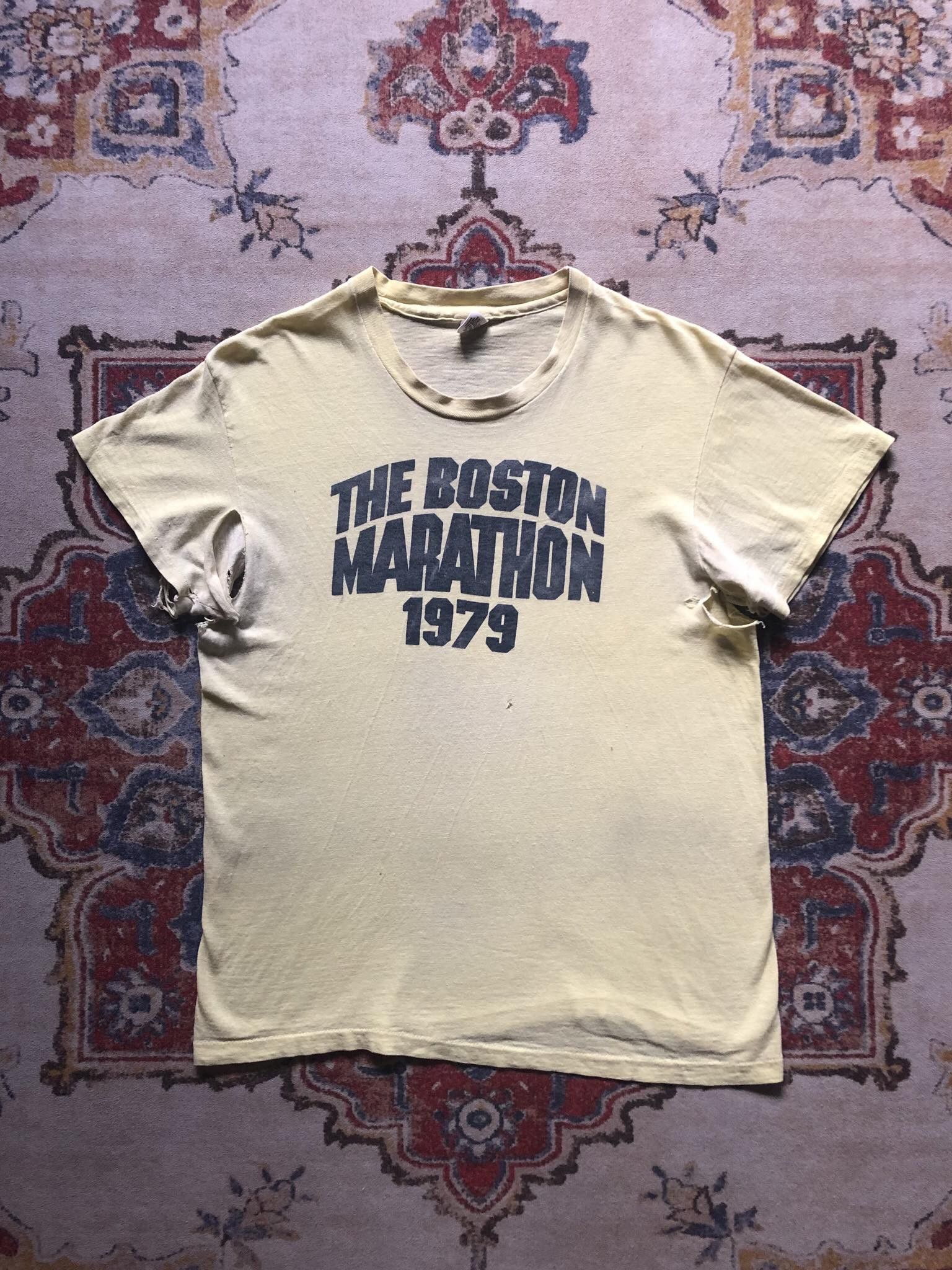 Vintage Vintage 1970s Boston Marathon Thrashed Shirt | Grailed