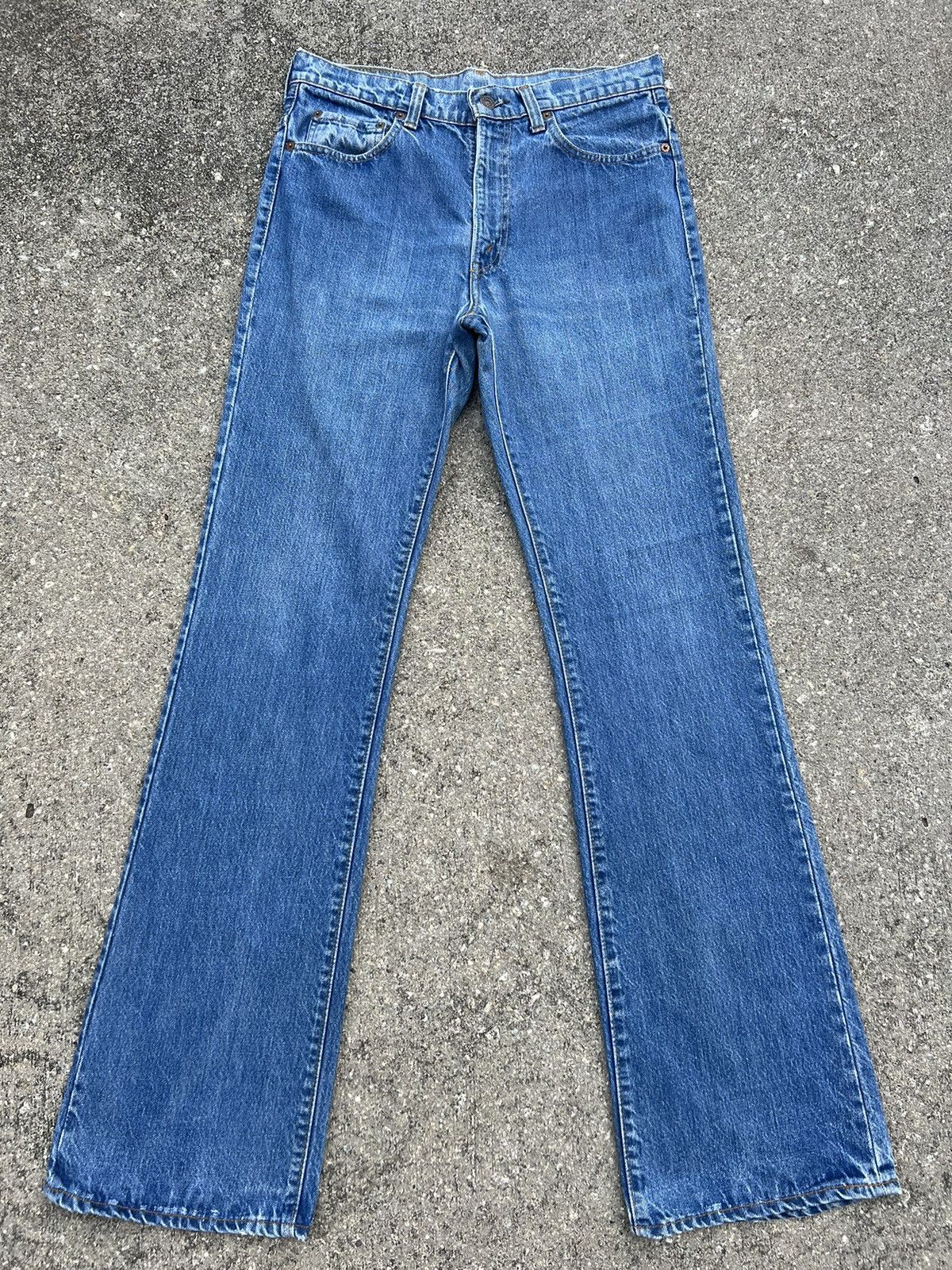 Levi's × Vintage VTG 70s Levi’s 517 42 Talon Faded Blue Denim Bootcut Jeans | Grailed