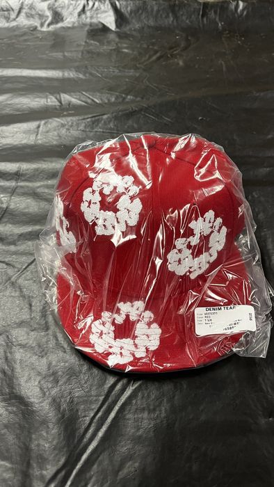 New Era Denim Tears New Era Fitted Hat Red Multiple Sizes | Grailed