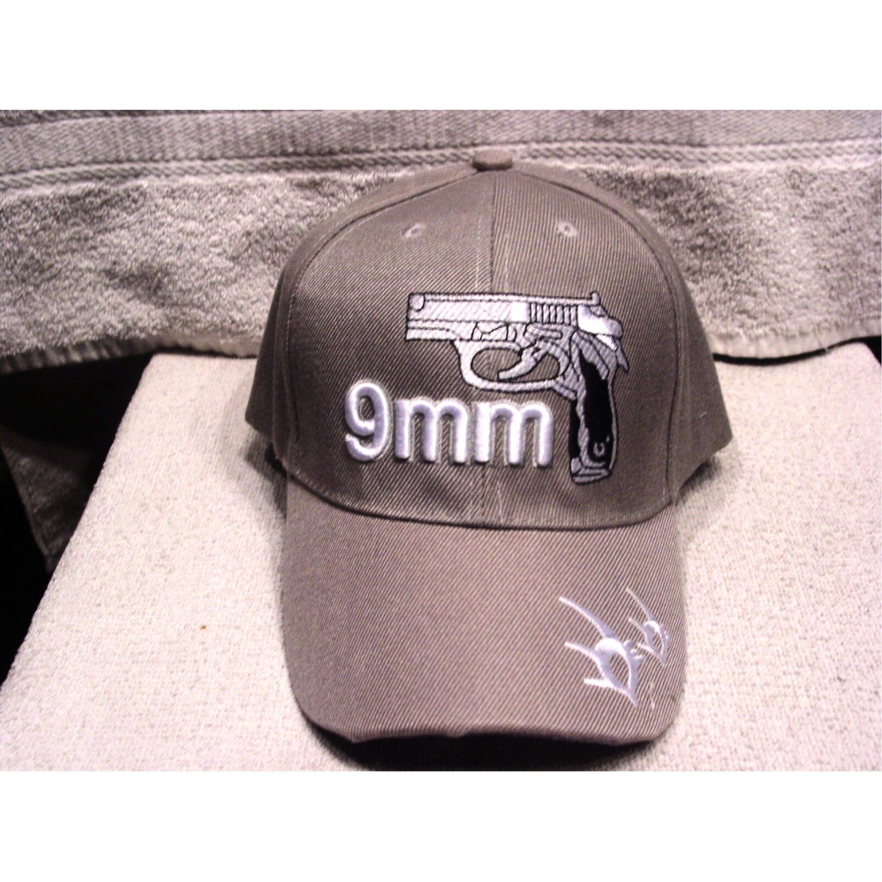 Pistola Grey Baseball Cap Featuring 9MM Pistol Gun Bullet Design Theme ...