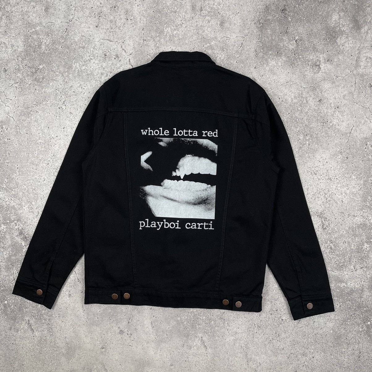 Playboi Carti Playboi Carti Whole Lotta Red Denim Jacket | Grailed