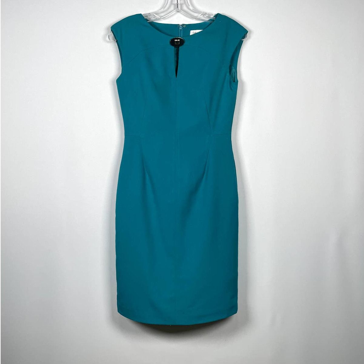 Calvin Klein Calvin Klein Women Teal Shift Knee Length Workwear Dress 2 ...