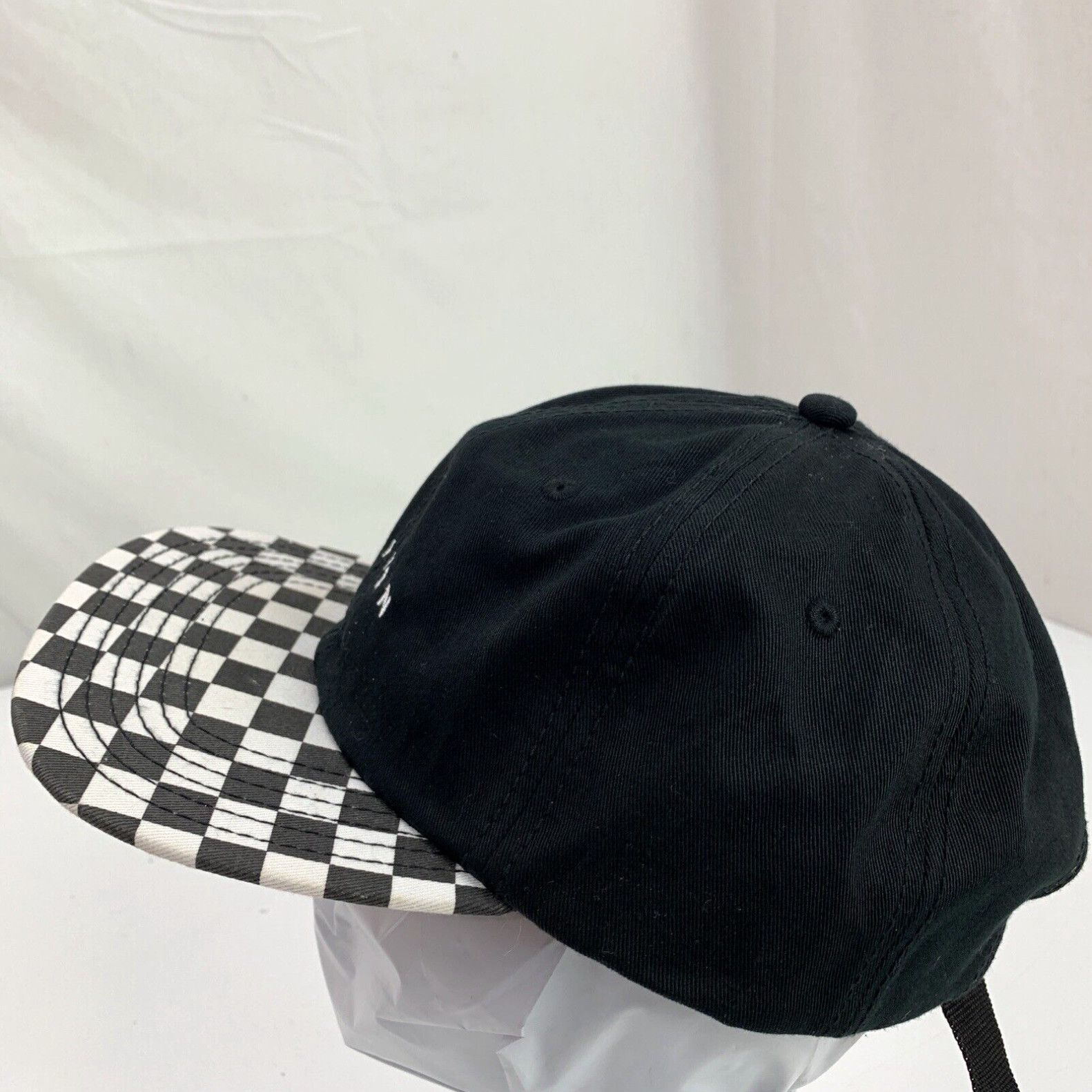 Vintage Driven Black White Checkered Ball Cap Hat Adjustable Baseball ...
