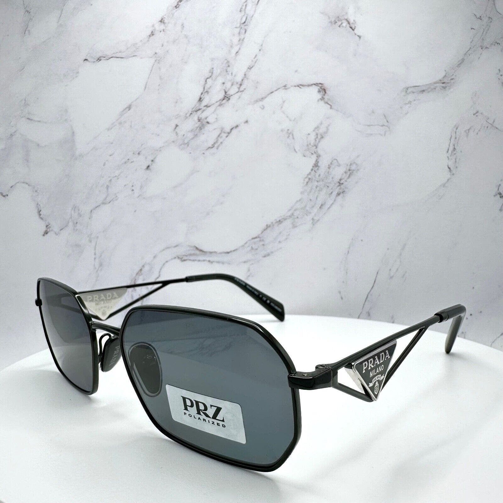 Prada Prada Sunglasses Black Polarized Metal Logo Authentic Square ...