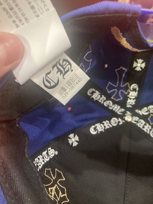 Chrome Hearts Chrome hearts cross patches blue ch baseball cap 5 panel ...