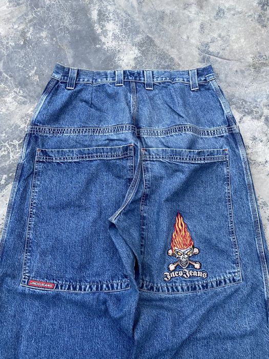 Vintage 90s JNCO Jeans Skull Super Baggy Rave Denim Jeans | Grailed