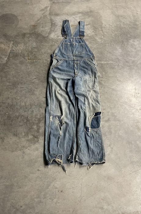 Vintage Vintage 40s Wreath Button Selvedge Denim Overalls | Grailed