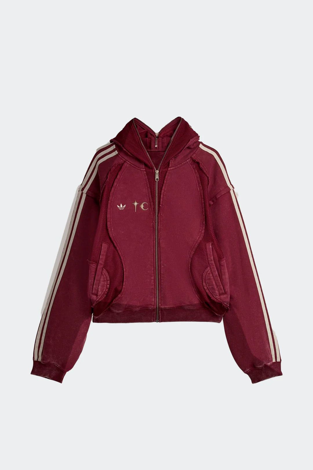 Thug Club Adidas x Thug Club Teamgeist Hooded Zip Up in Maroon | Grailed