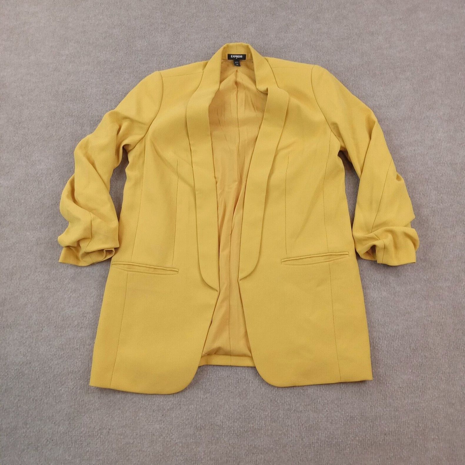 Express Express Blazer Womens Small Yellow Suit Jacket Shoulder Pads ...