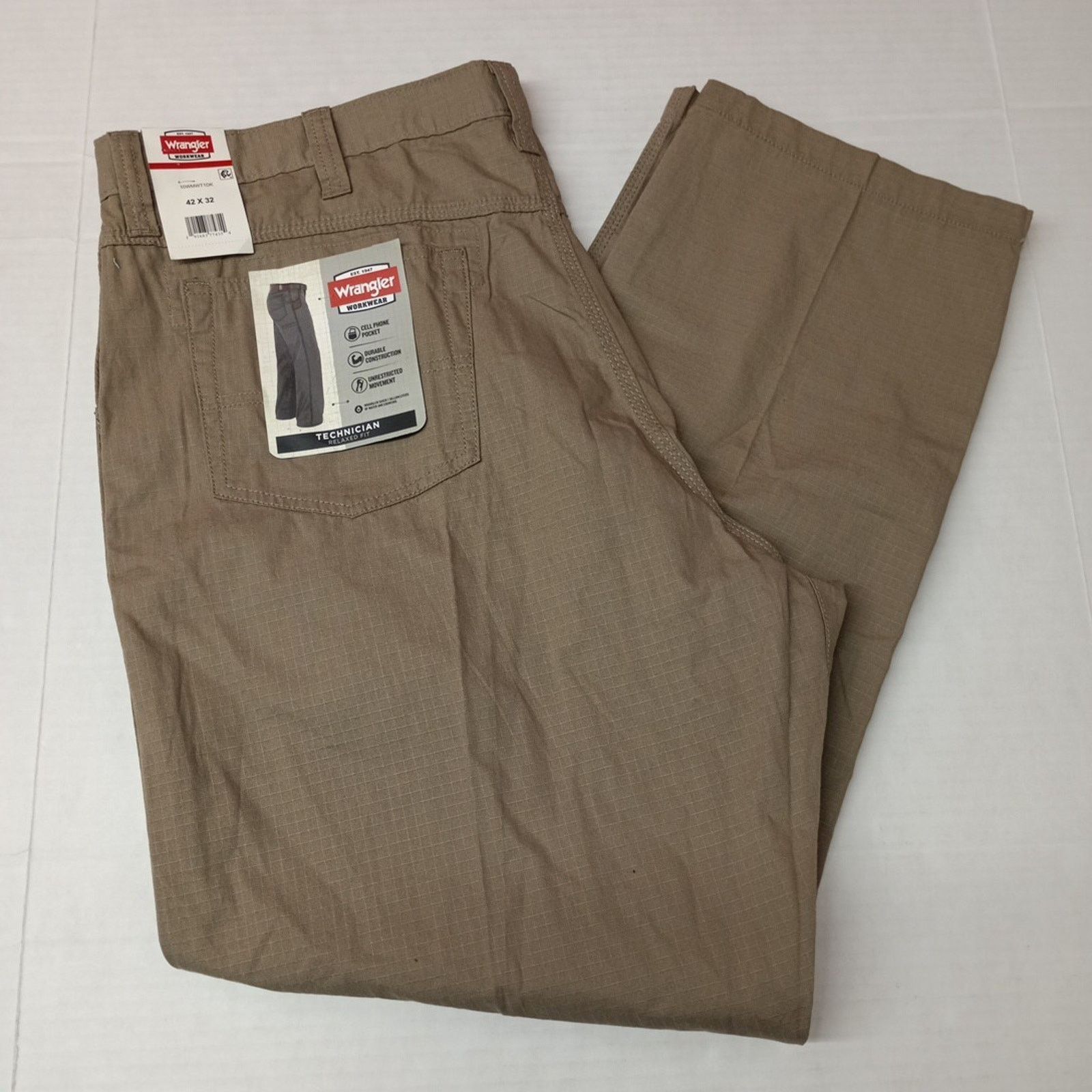 Wrangler Wrangler Ripstop Pants Men's 42x32 Dark Khaki Relaxed Fit ...