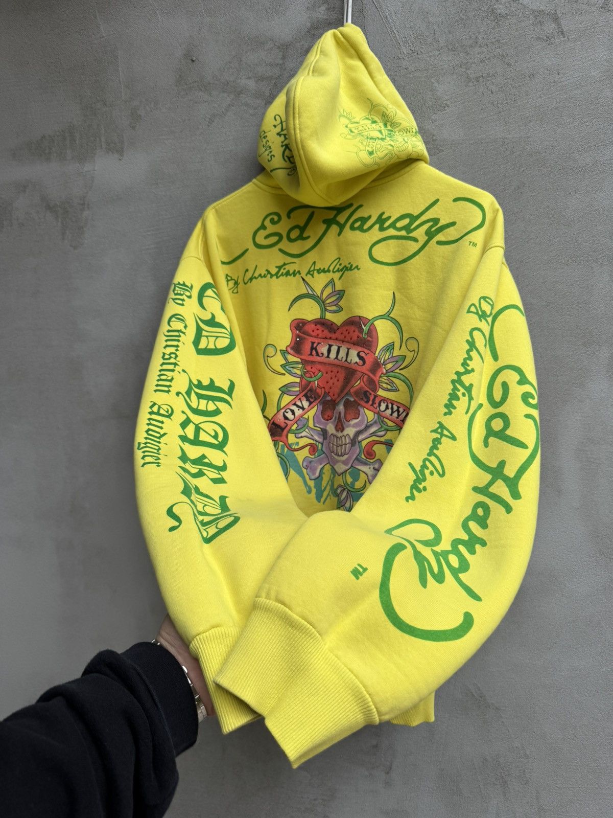 Ed Hardy Vintage Ed Hardy Crazy All Over Print Zip Hoodie | Grailed