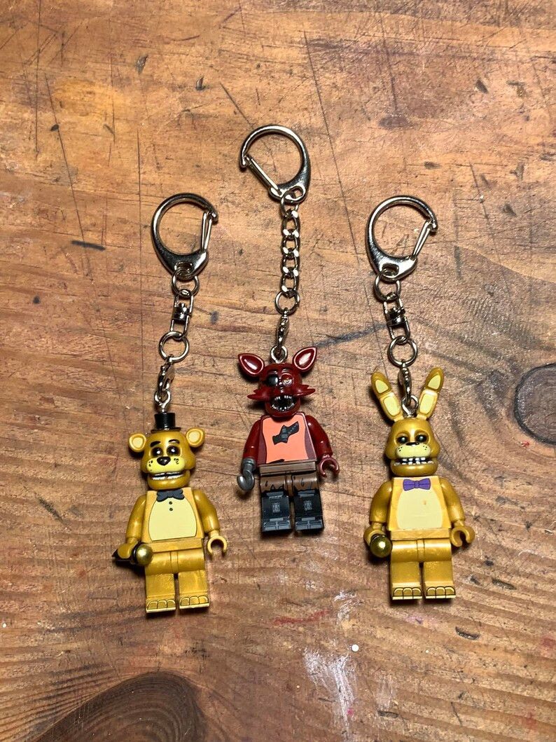 Other FNAF Freddy Bonnie Roxy minifigure keychain custom handmade | Grailed