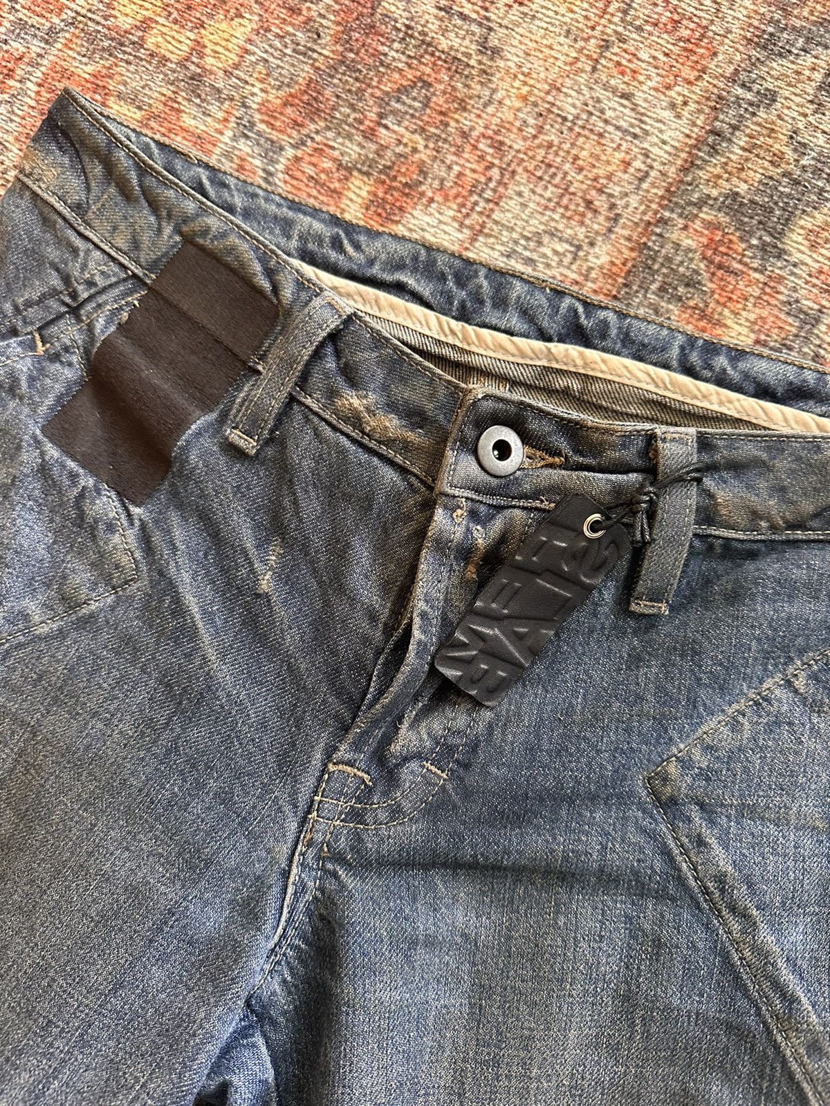 Rick Owens Rick Owens Spiral Cut Wax Coated Flared Bootcut Denim Jeans 8480