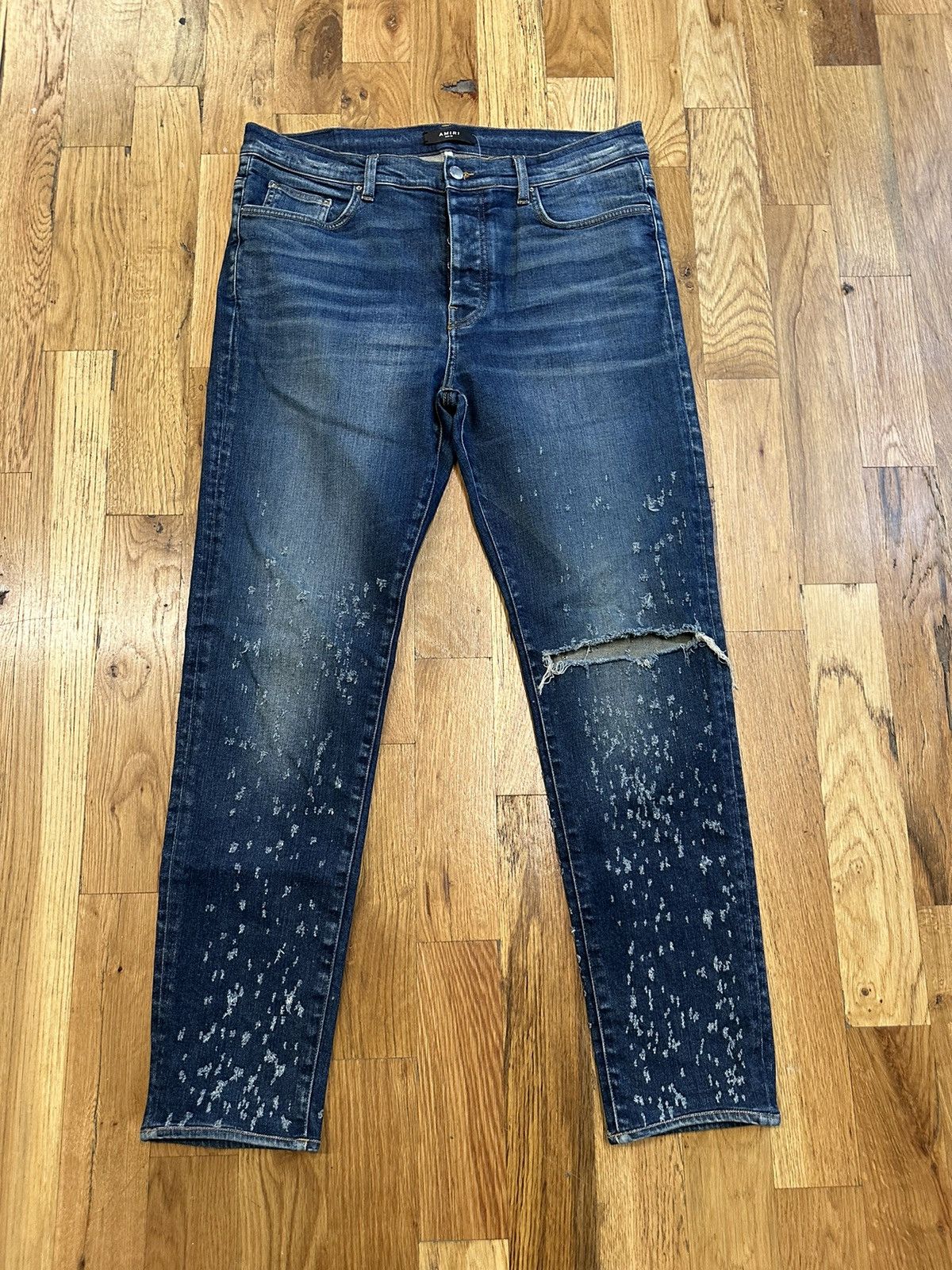 Amiri Amiri Dark Blue Shotgun Denim Jeans Size 38 | Grailed