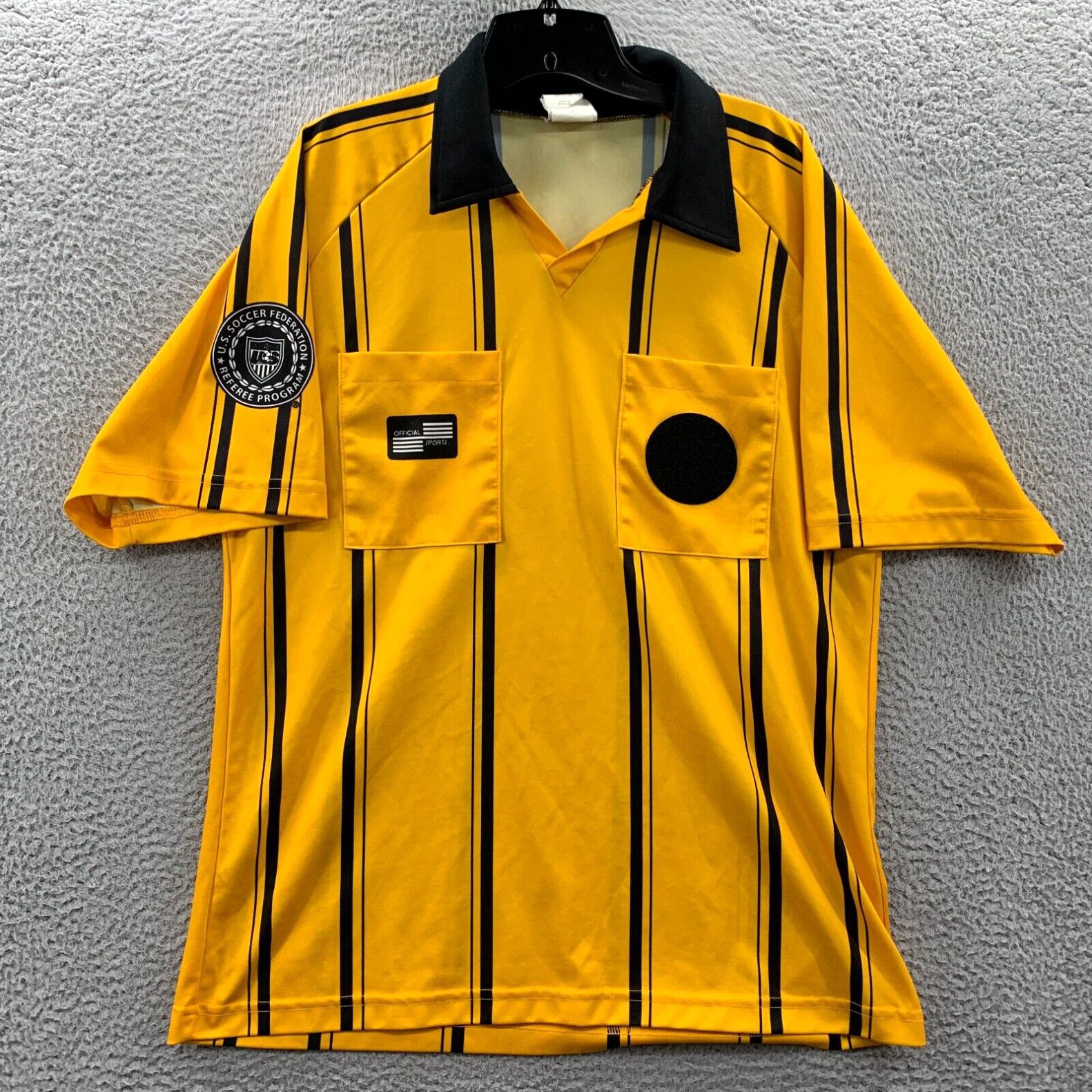 Vintage Official Sports Soccer Referee Shirt Mens XL Yellow Black ...