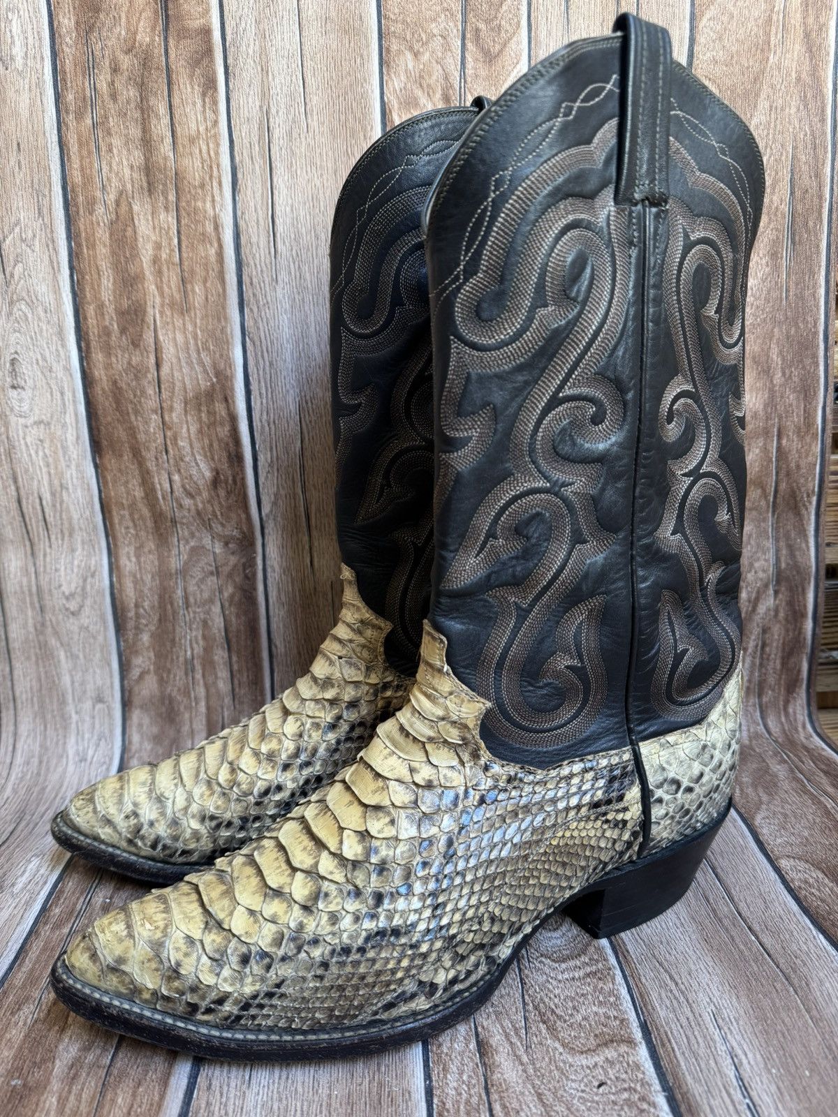 Lucchese × Panhandle Slim × Vintage Exotic snakeskin cowboy boots | Grailed
