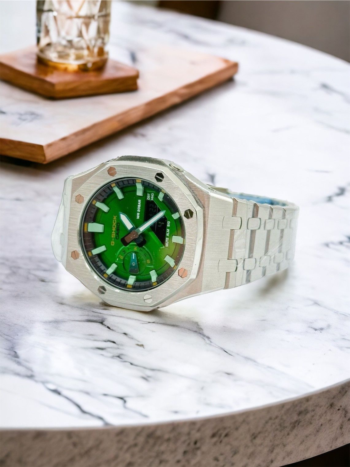 Swatch Casio G-Shock Casioak GA-2100 Mod Custom Green Dial Watch | Grailed