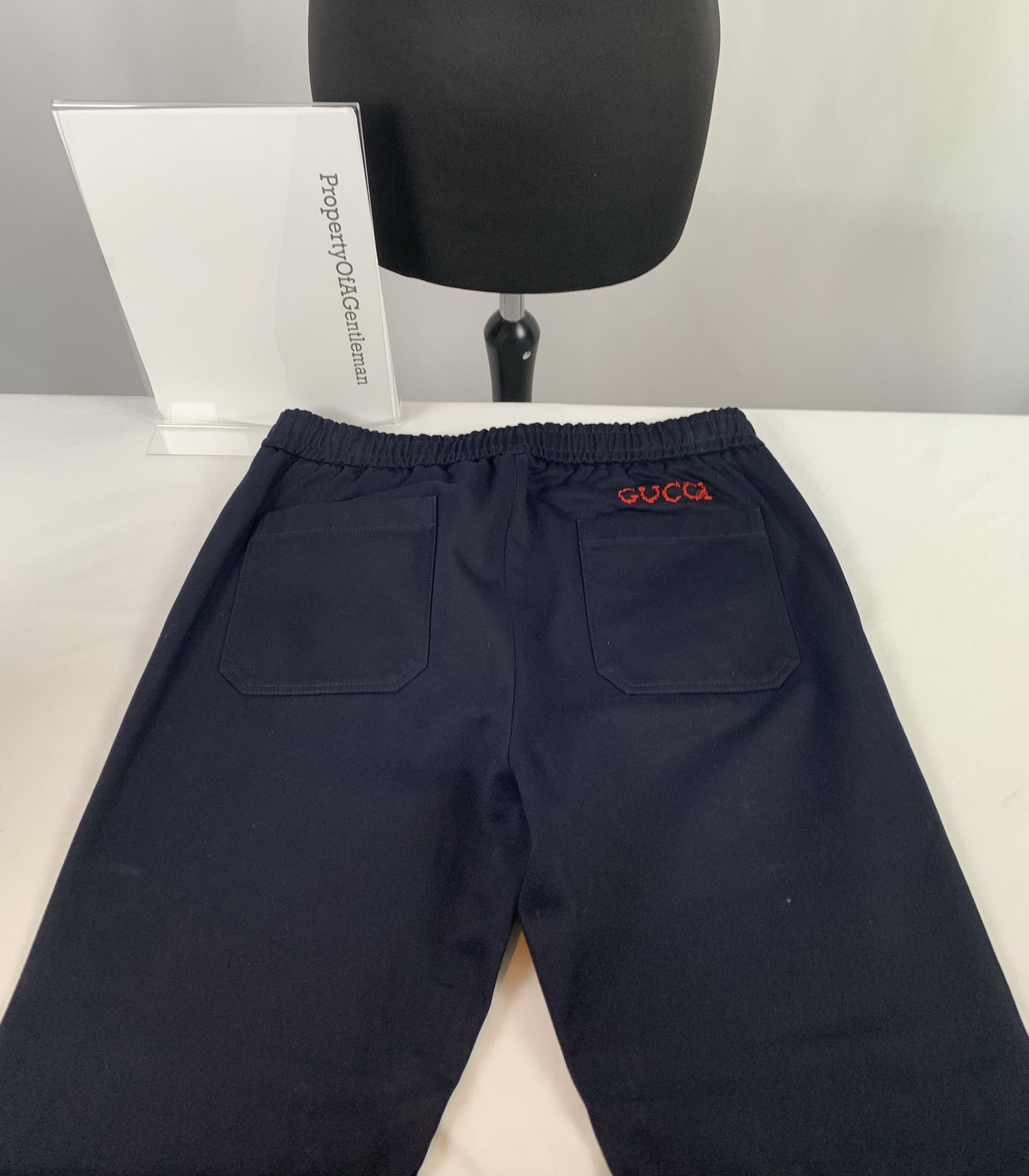 Gucci Gucci Navy Jodhpur Style Pants With 'Gucci' Stitching | Grailed