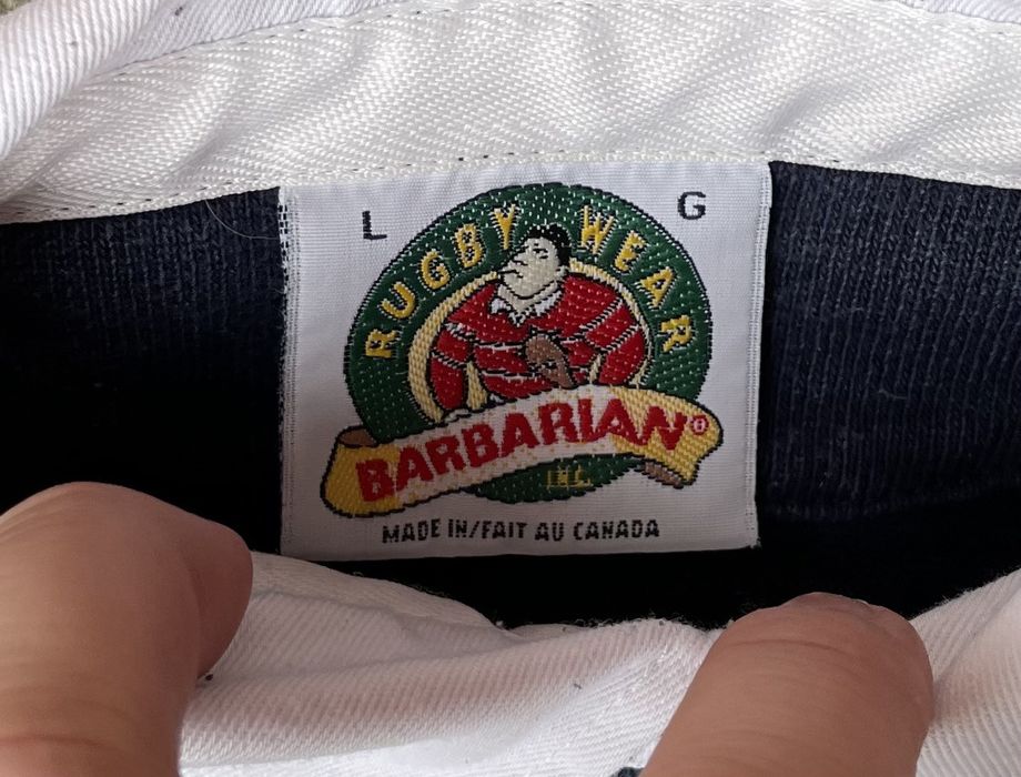 Barbarian VTG 90s Barbarian Rugby Wear Yale Striped Rugby Longsleeve ...
