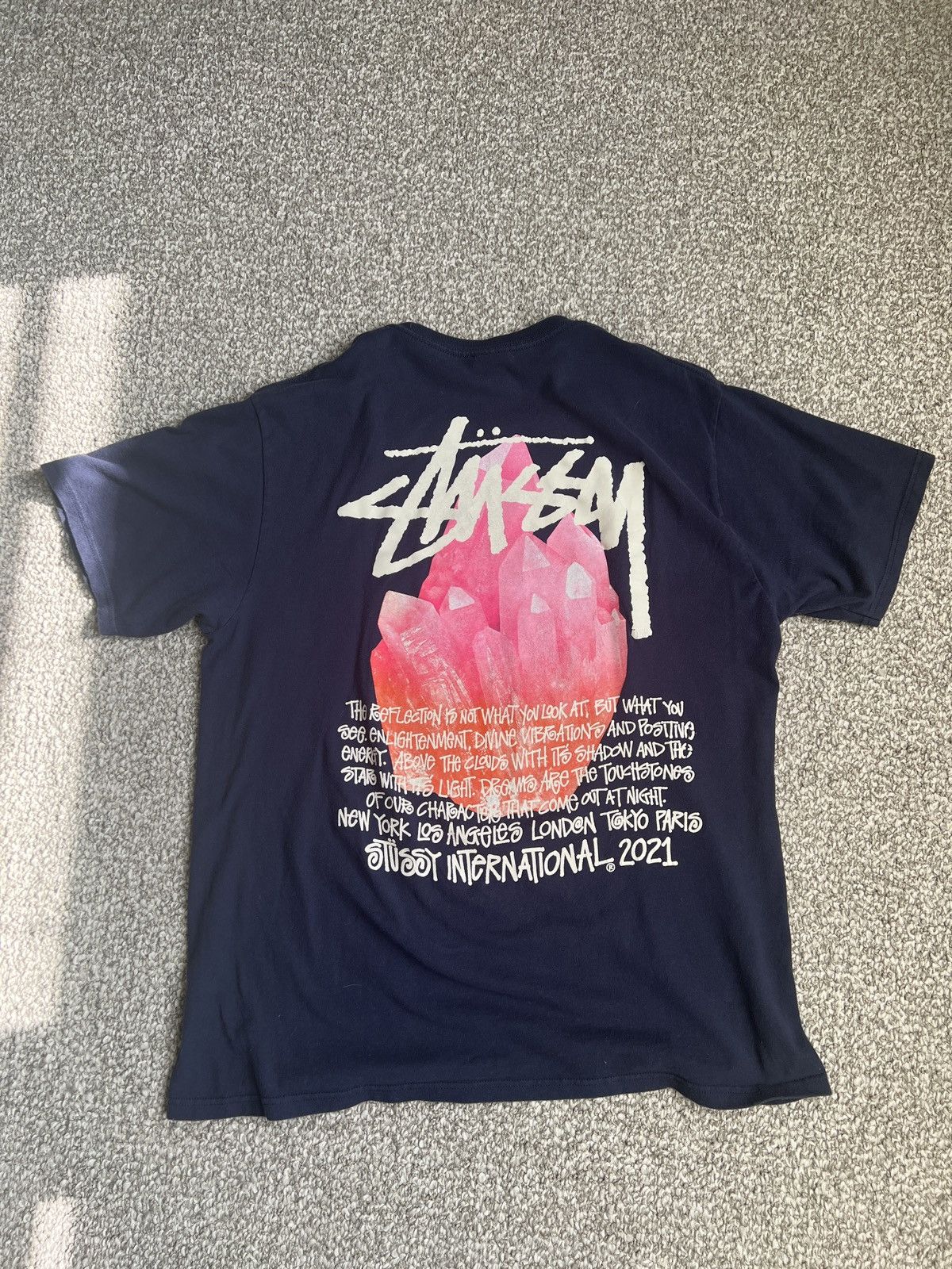 Streetwear × Stussy Stussy Graphic Navy Blue T-shirt | Grailed