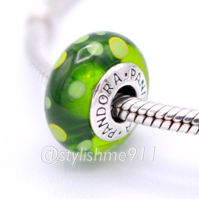 pandora Authentic PANDORA Green Bubbles Murano Glass Charm | Grailed
