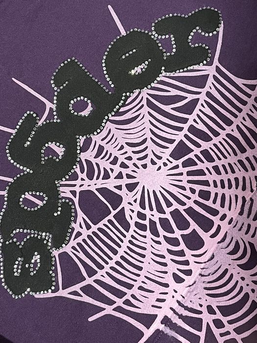 Young Thug Sp5der Purple Rhinestone Hoodie Large | Grailed