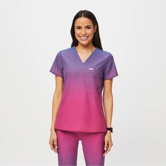 Other FIGS Sunset Pink Ombré FREEX Catarina Scrub Top | RARE | Grailed