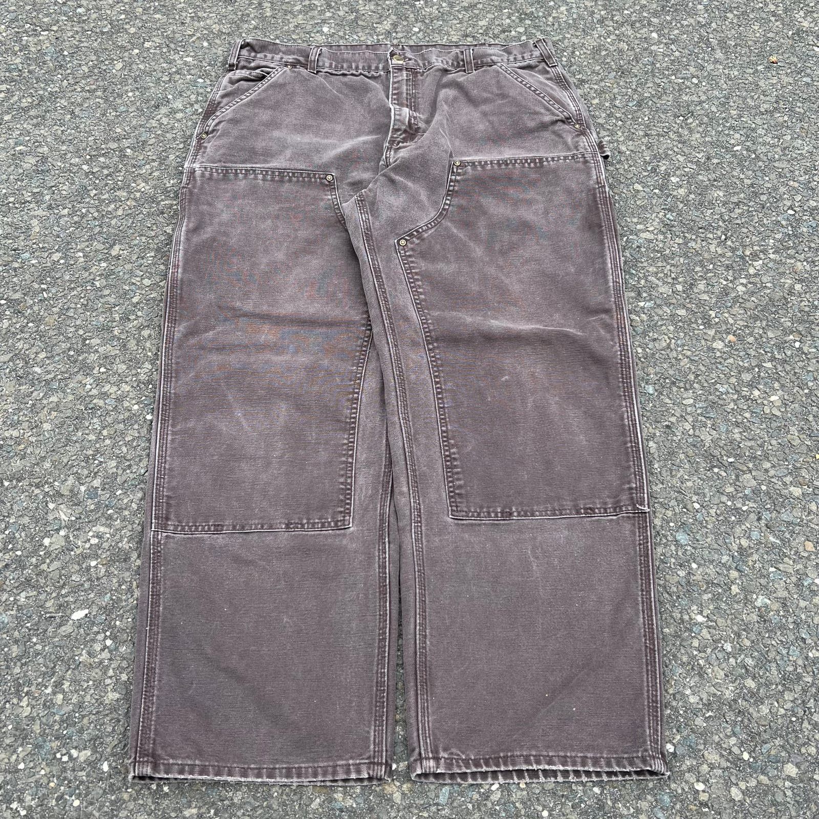 Vintage Vintage carhartt faded brown double knee work carpenter pant | Grailed