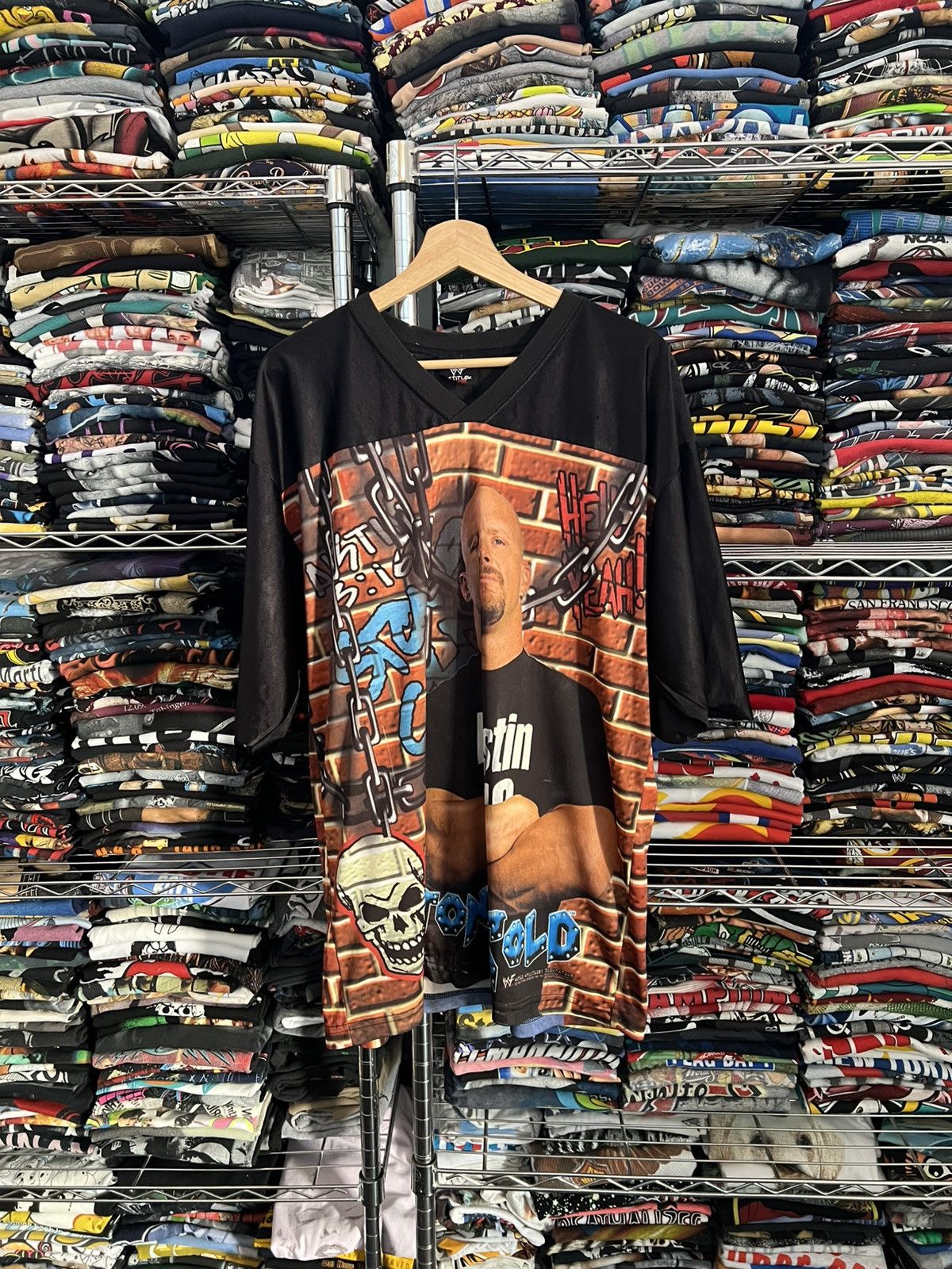 WWF 1999 Stone Cold The Stunner Wrestling Jersey WWE AOP | Grailed