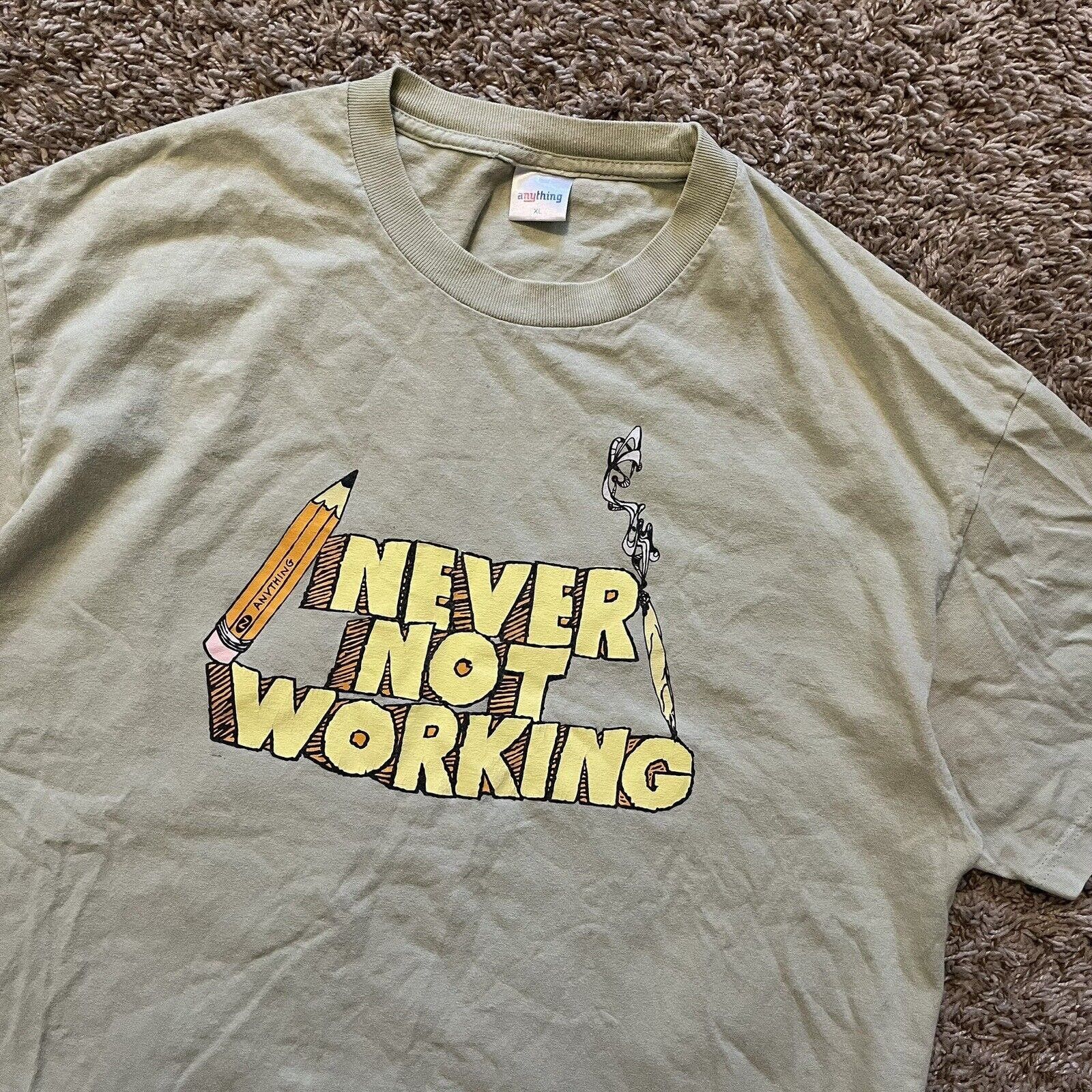 Anything × Vintage A New York Thing Never Not Working Joint Weed Tee ...