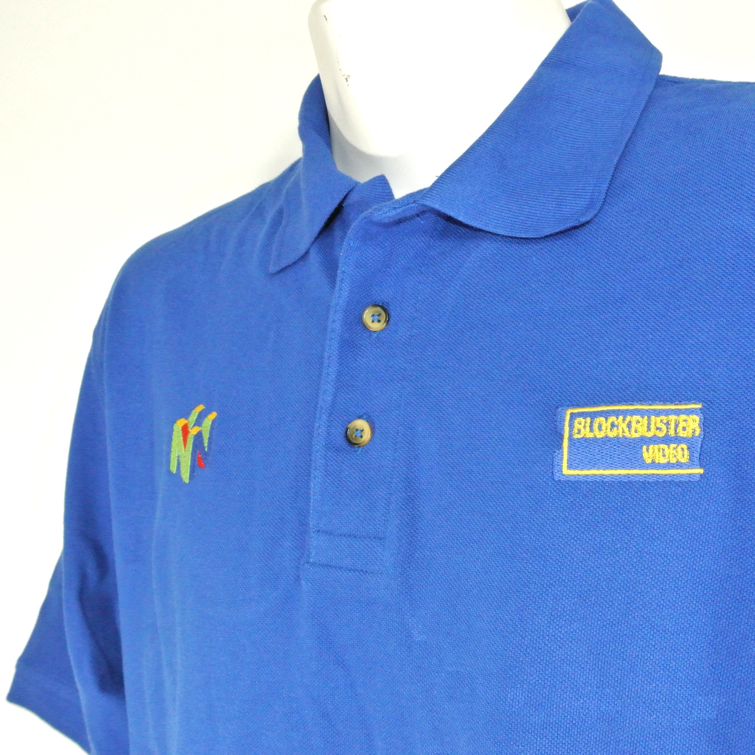 Vintage BLOCKBUSTER VIDEO Nintendo 64 Vintage Employee Uniform Shirt ...