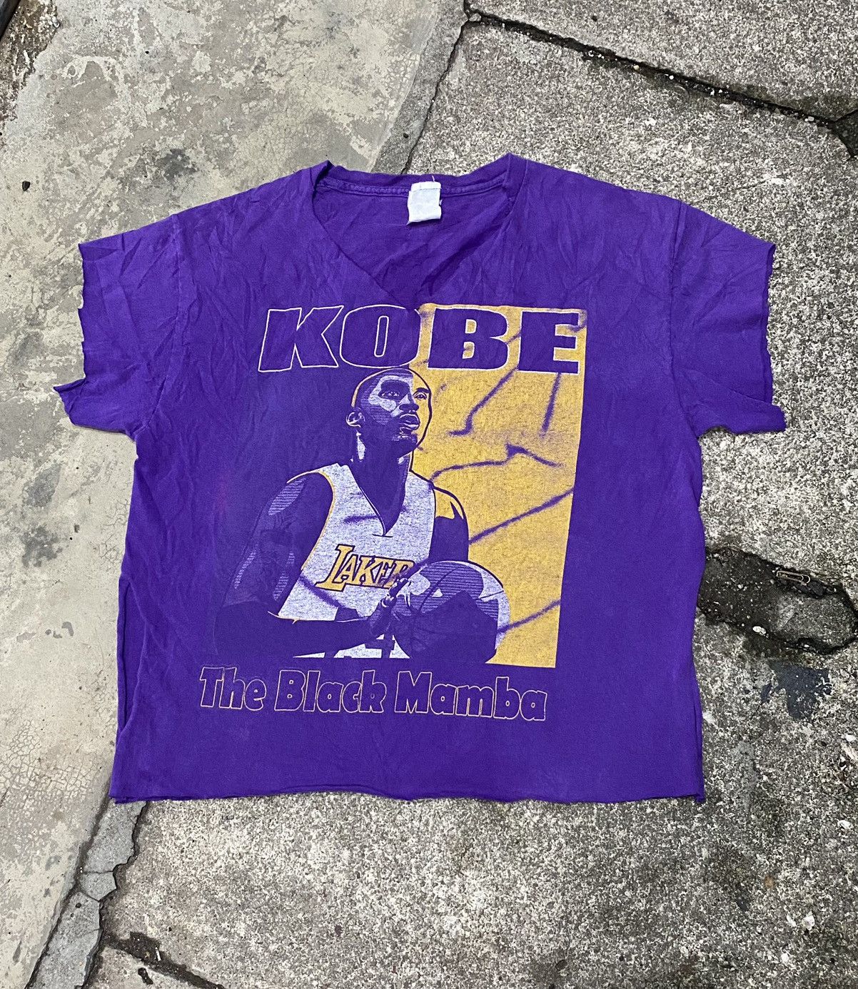 NBA Kobe Bryant Black Mamba Distressed Ripped Tshirt | Grailed