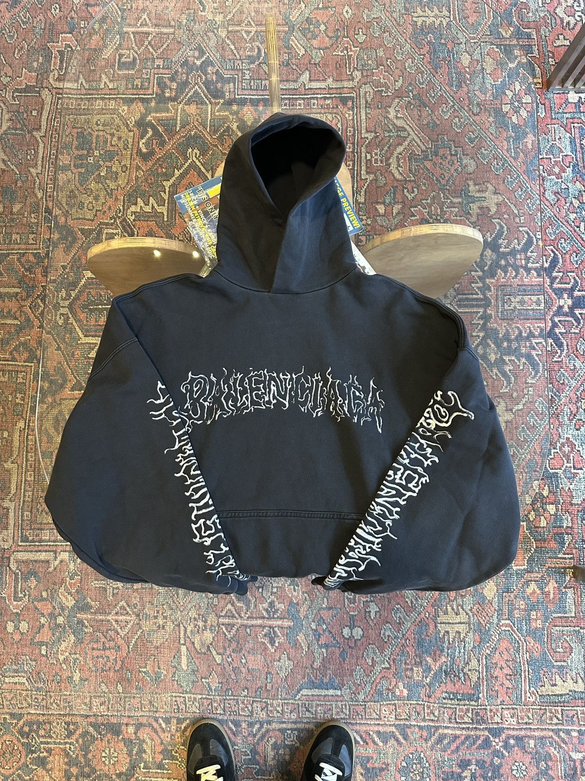 Balenciaga Balenciaga Metal Logo Hoodie | Grailed