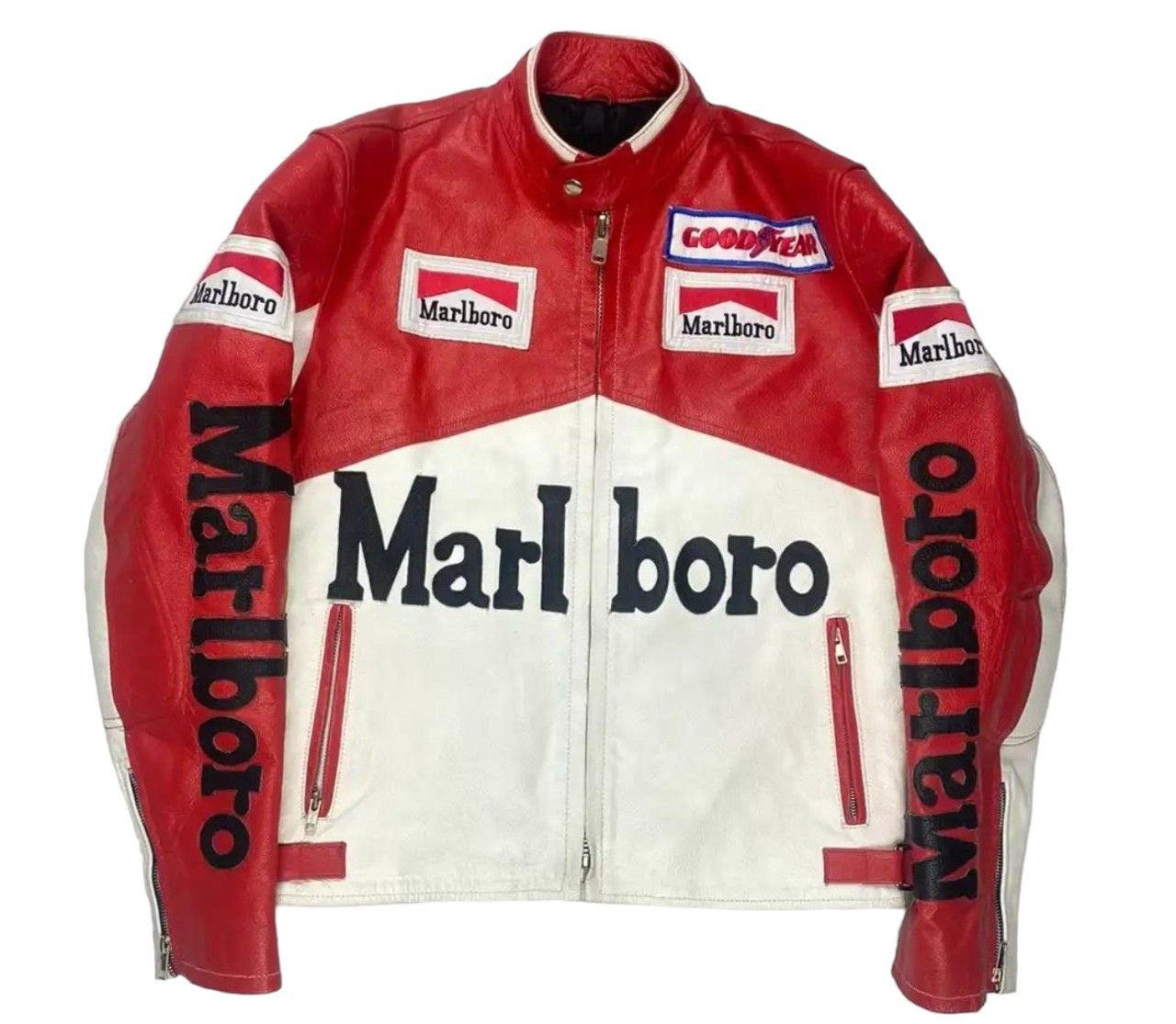 Leather Jacket × Marlboro × Racing Marlboro Suede Vintage Motorcycle ...