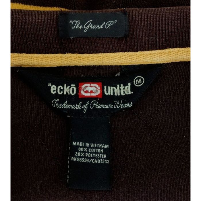 Ecko Unltd. Vintage 90's Y2K Ecko Men's Brown Striped Velour/Velvet Pull | Grailed