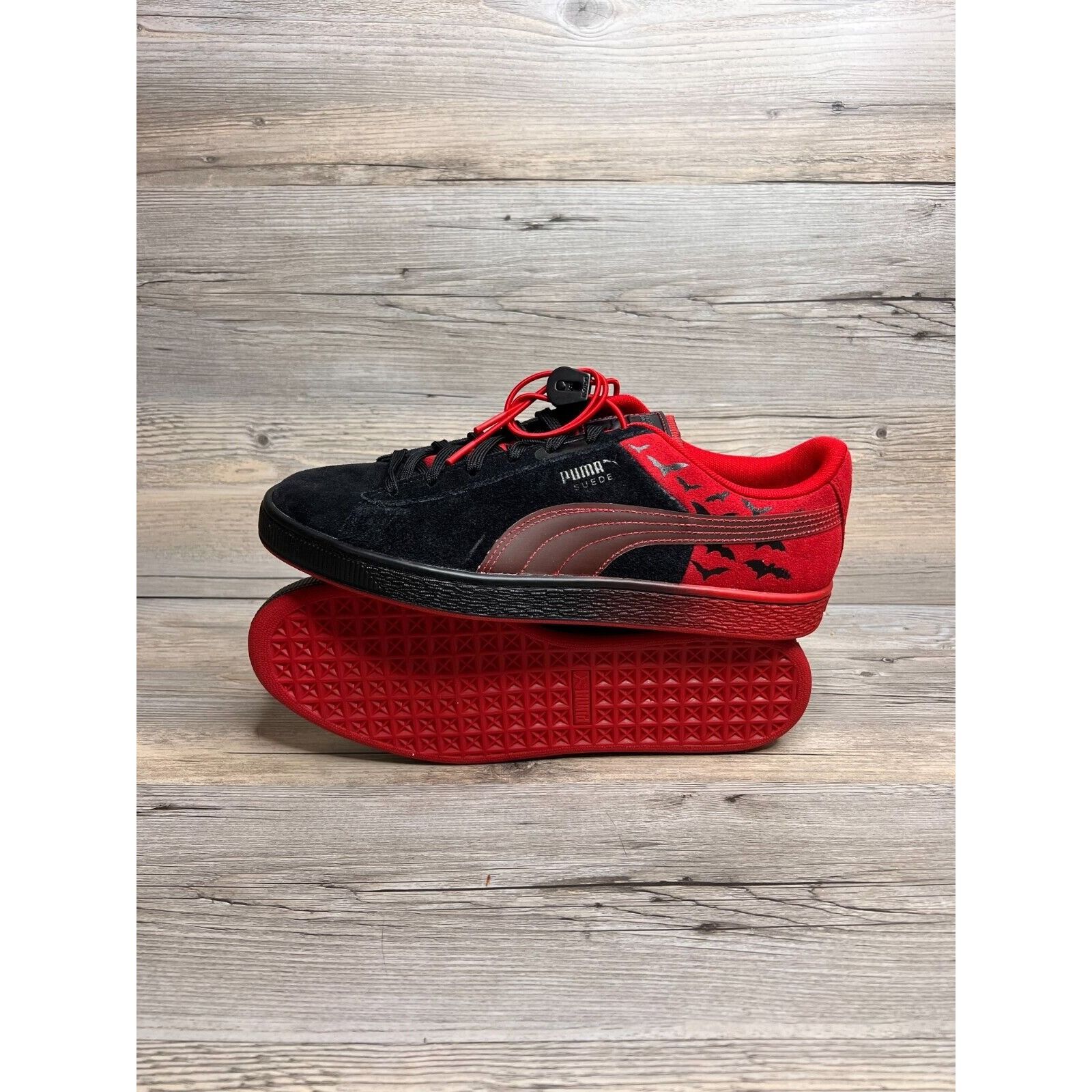 Puma Puma Suede The Batman Mens Size 10.5 Black Barbados Cherry | Grailed