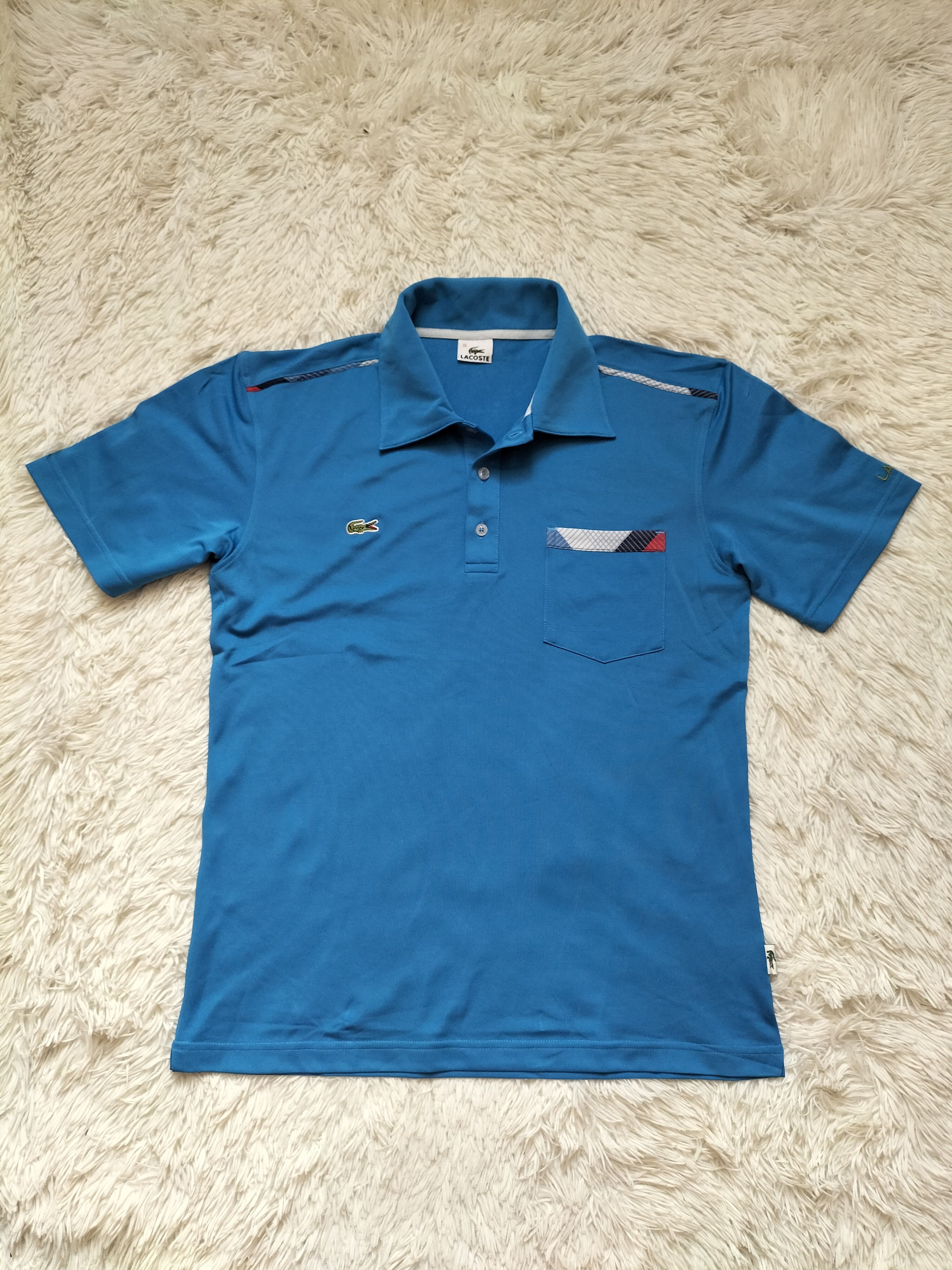Lacoste Lacoste blue polo shirt crocodile logo cotton pocket | Grailed