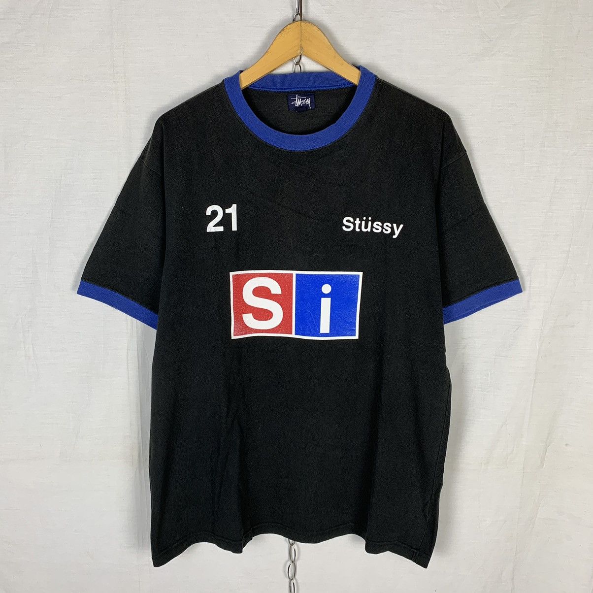 Streetwear × Stussy × Vintage Vintage Stussy 21 Ringer Tee | Grailed