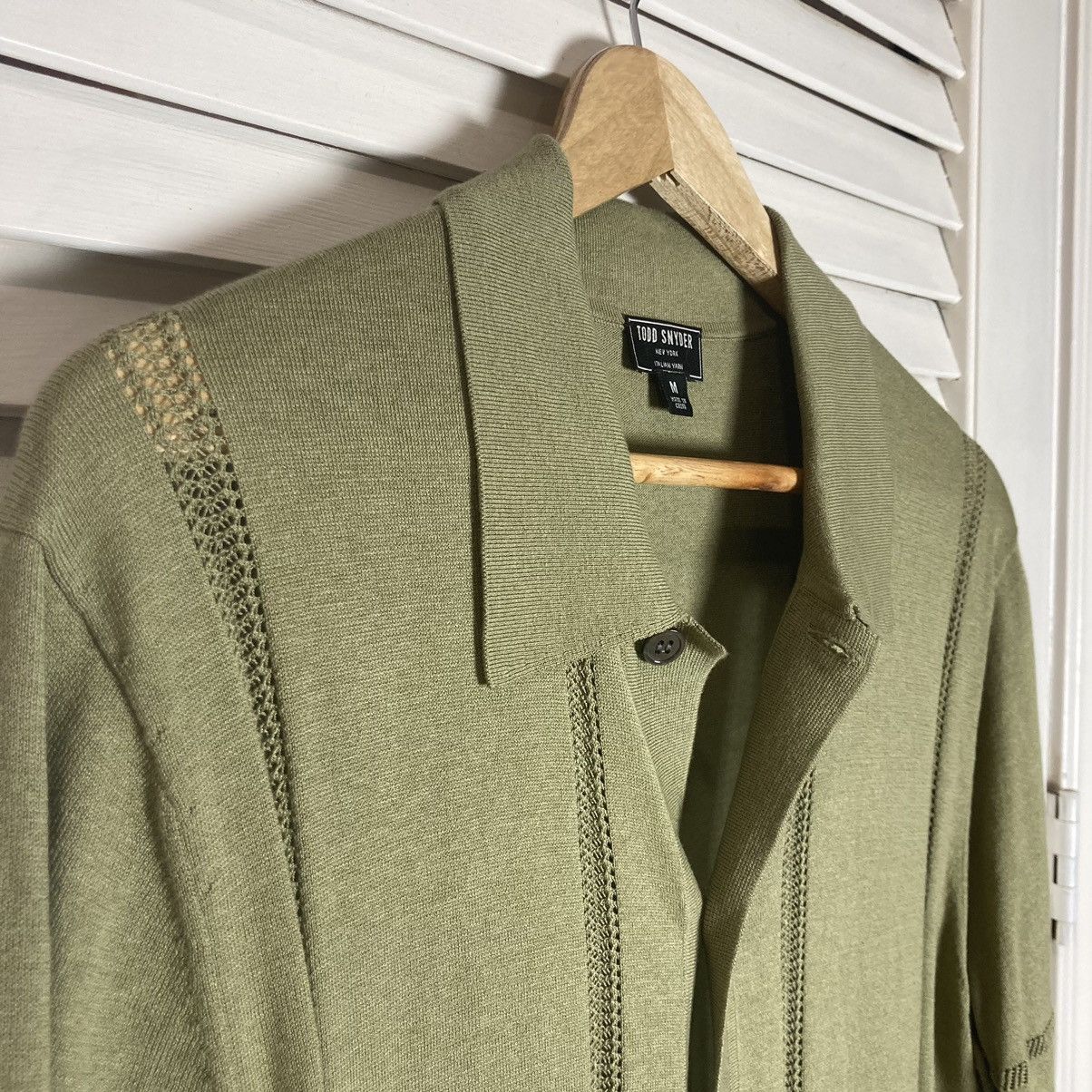 Todd Snyder Full Placket Cabana Sweater Polo in Sage- M | Grailed
