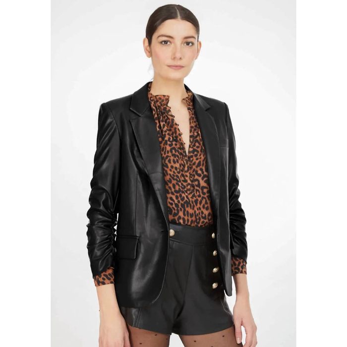 Generation Love GENERATION LOVE Millie Vegan Leather Blazer In Black ...