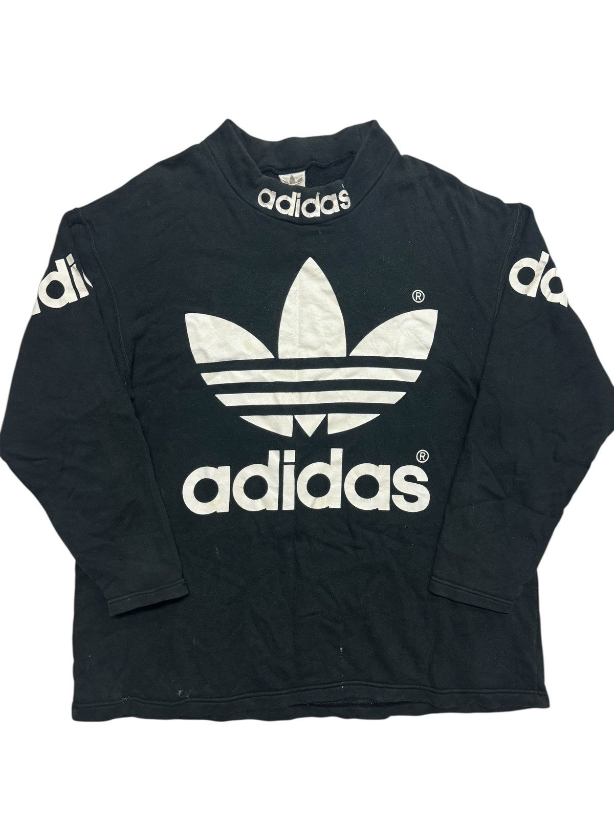 Adidas 💥VINTAGE 90's ADIDAS JAPAN BIG LOGO MIRROR PRINT DISTRESSED ...