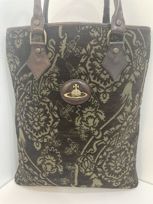 Vivienne Westwood Vintage Floral Tapestry Weave Orb Tote Bag | Grailed