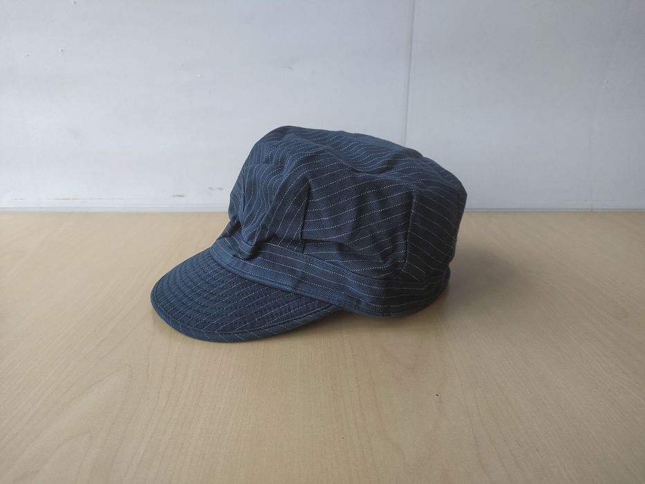 RRL Ralph Lauren Double RL Striped Denim Newsboy Cap | Grailed
