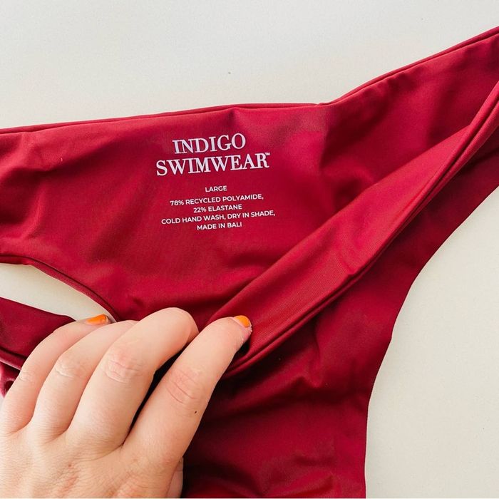 Anthropologie ANTHROPOLOGIE Bikini Swimsuit Thong High Rise Bottom Red ...